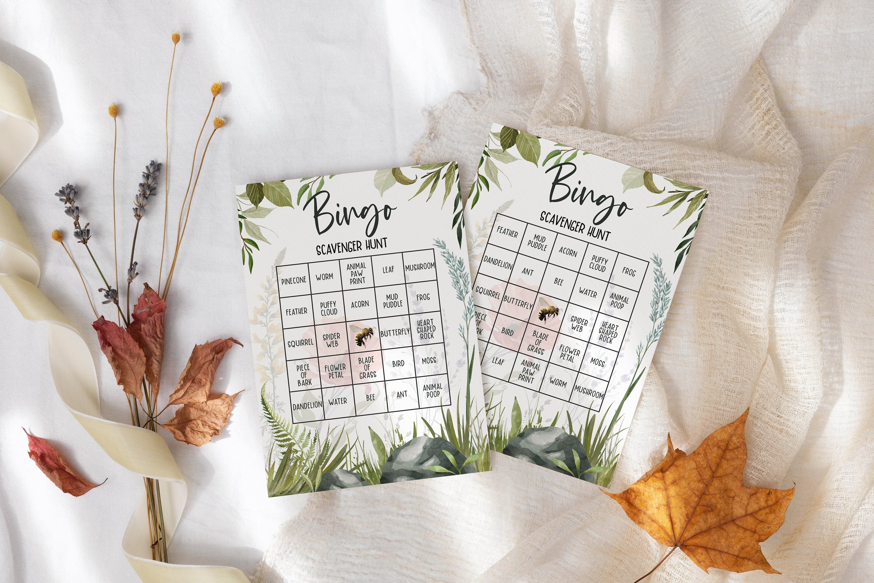 Wildflowers Scavenger Hunt Bingo Game | Birthday Party | Woodland ...