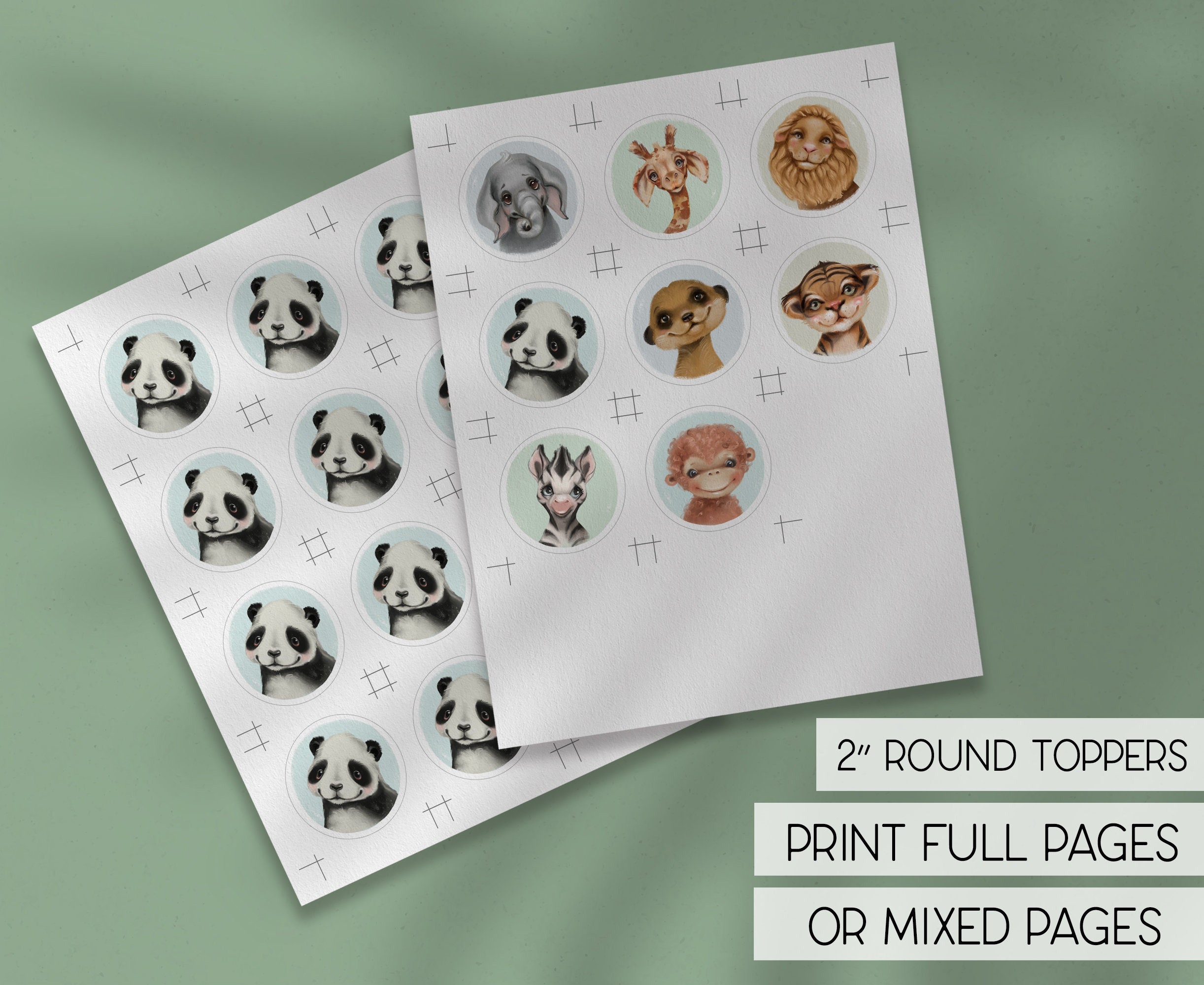 Zoo Animal Cupcake Toppers | Safari Birthday Decor | Animals Cake ...