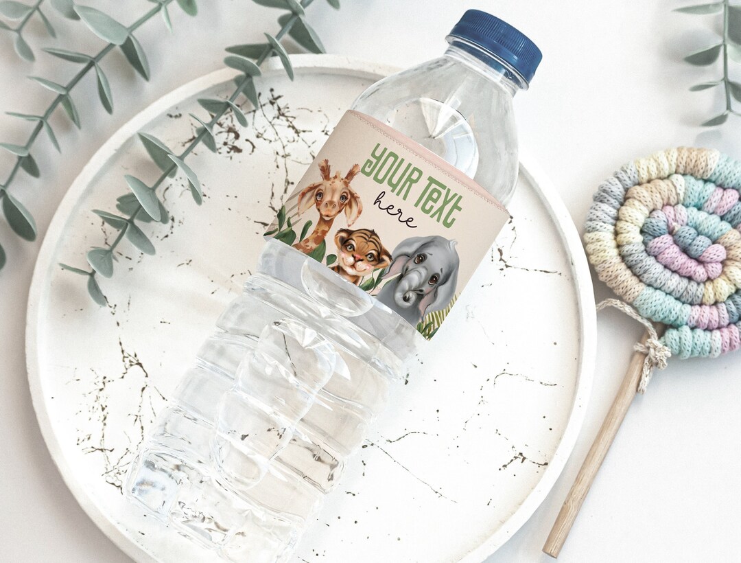 EDITABLE Zoo Animal Water Bottle Label | Cute Safari Jungle Birthday ...
