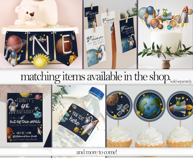 5 Printable Galaxy Birthday Cake Toppers Astronaut Bday Cake ...