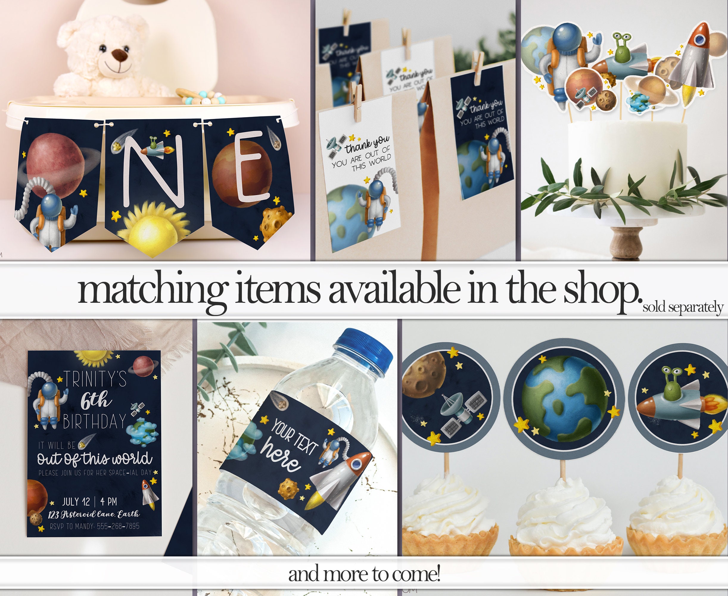 5 Printable Galaxy Birthday Cake Toppers Astronaut Bday Cake ...