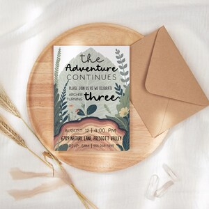EDITABLE Adventure Birthday Invitation | Forest Plant Card | Outdoorsy ...
