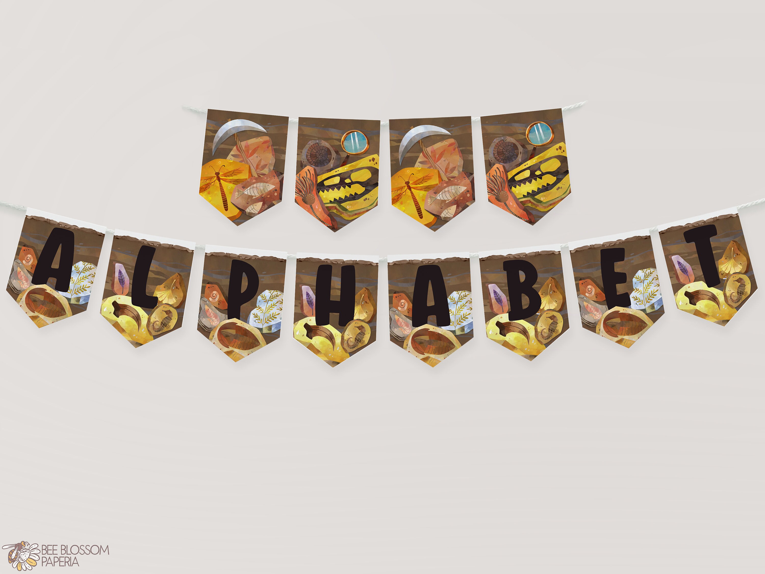 Dirt Fossil Alphabet Banner | A to Z | Letters A-Z | Dino Bedroom ...