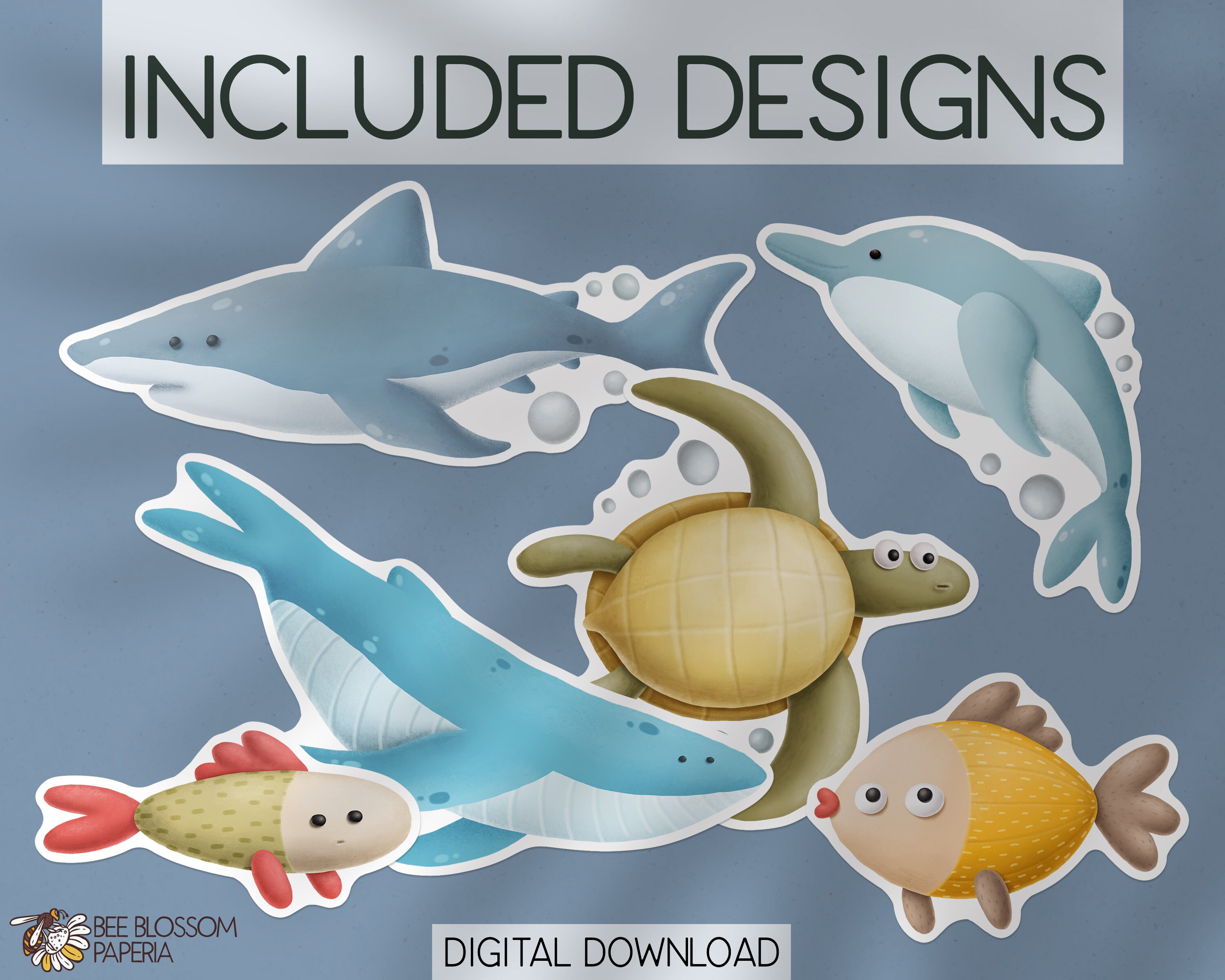 PRINTABLE Under the Sea Dessert Toppers | Ocean Bday Cake Centerpiece ...
