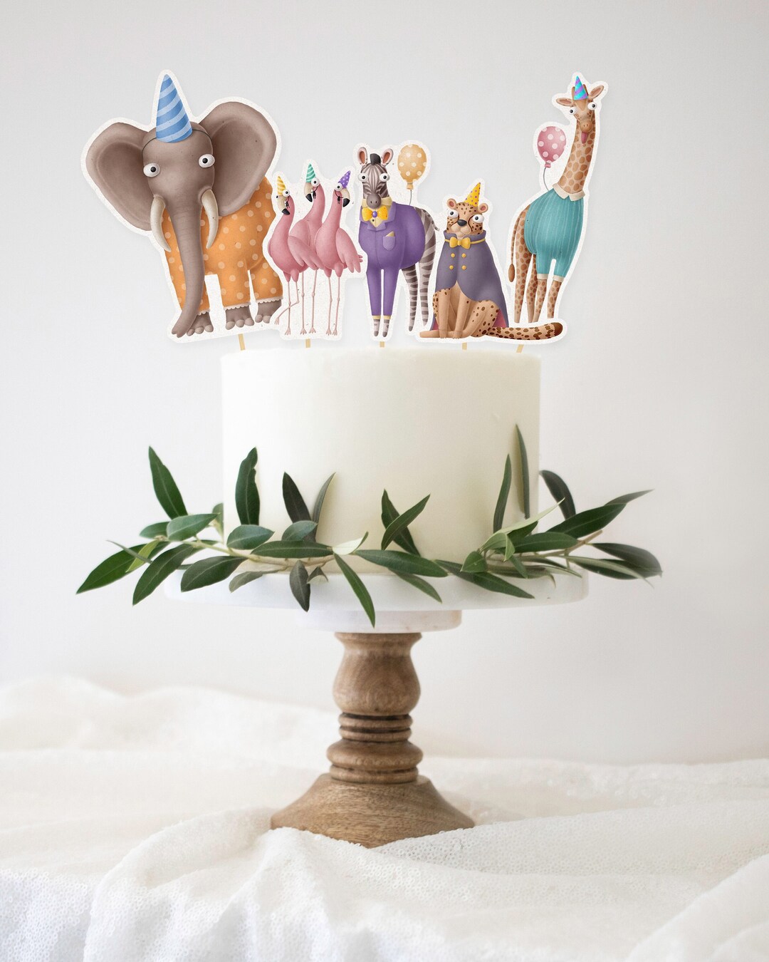 6 Printable Party Animal Cake Centerpieces | Zoo Birthday Decor ...