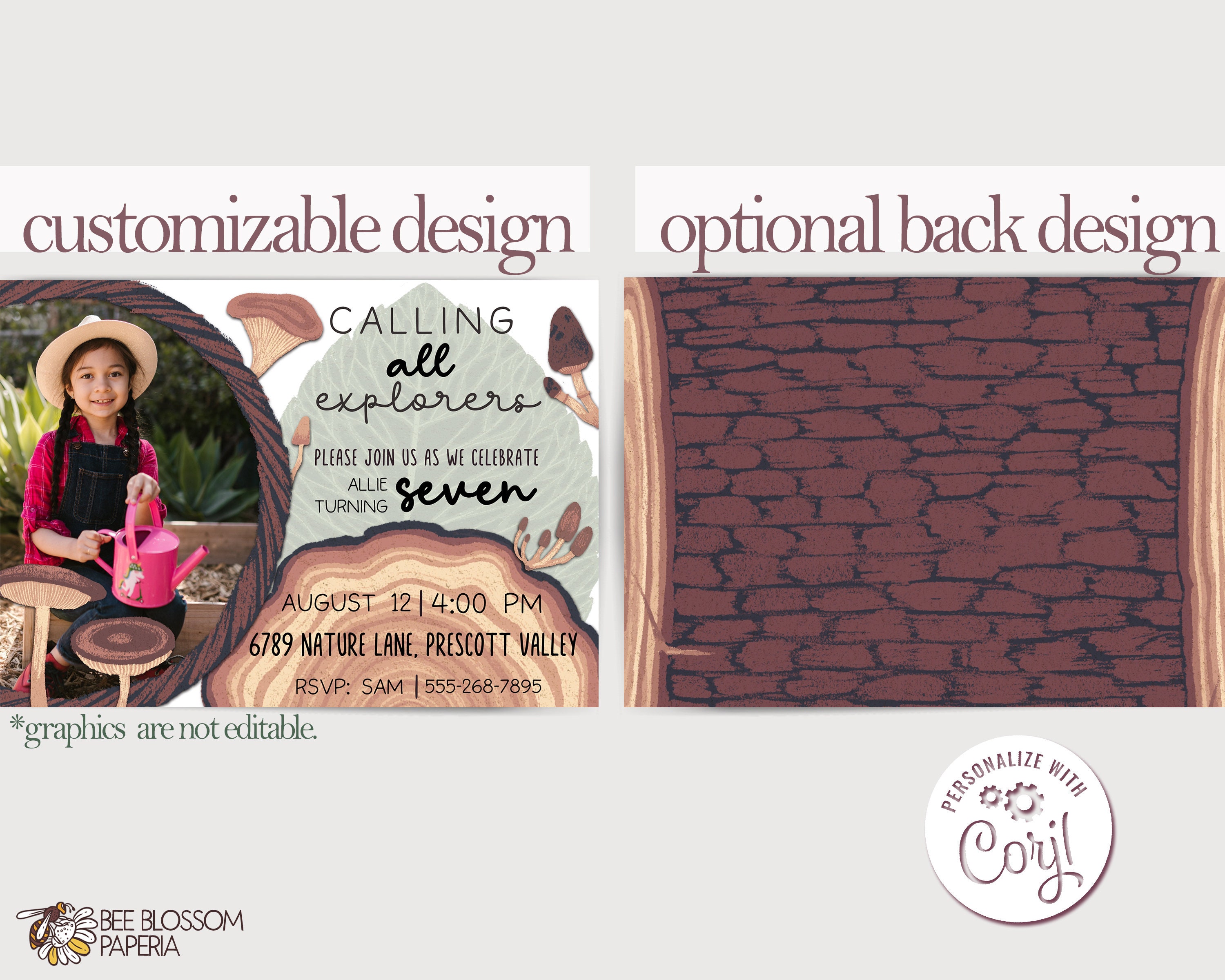 EDITABLE Outdoorsy Photo Birthday Party Invitation Nature Picture ...