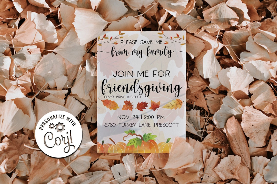 Funny Friendsgiving Party Invitation Thanksgiving Dinner - Etsy