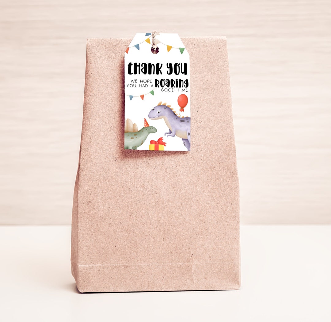 Dinosaur Party Favor Tag | Dino Thank You | Boy Birthday | Dinosaur ...