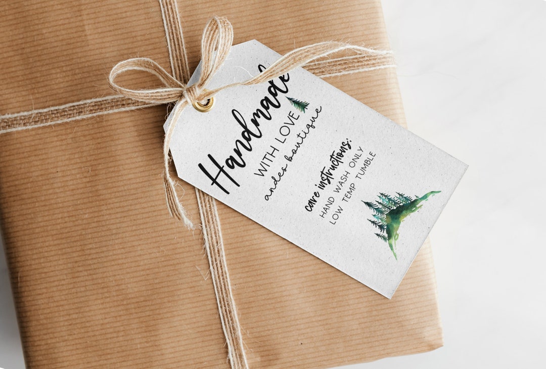 Editable Nature Product Tag Label Custom Care Instructions Tag Editable ...