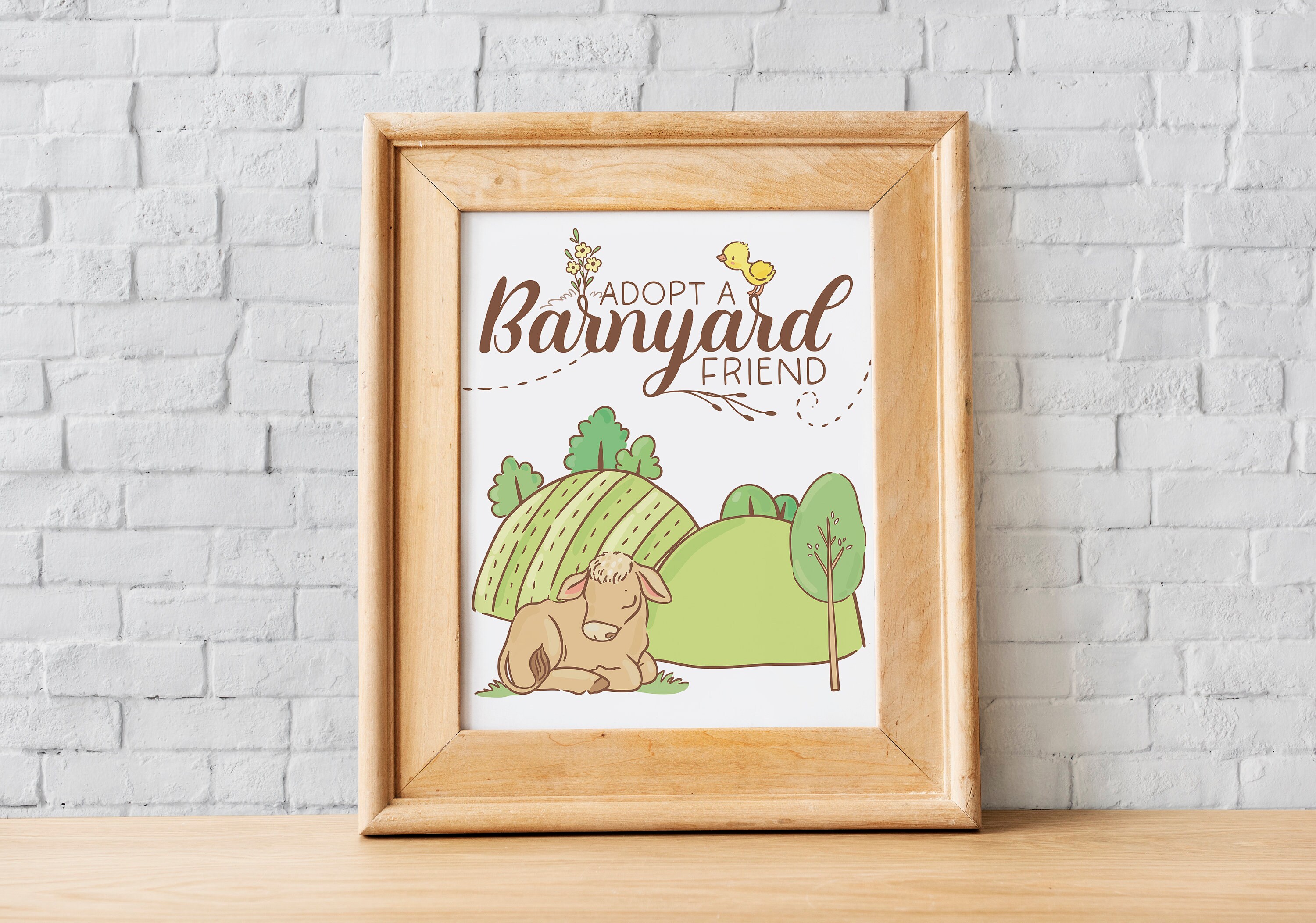 Farm Animal Adoption Sign Adopt an Animal Barnyard Birthday Homestead ...