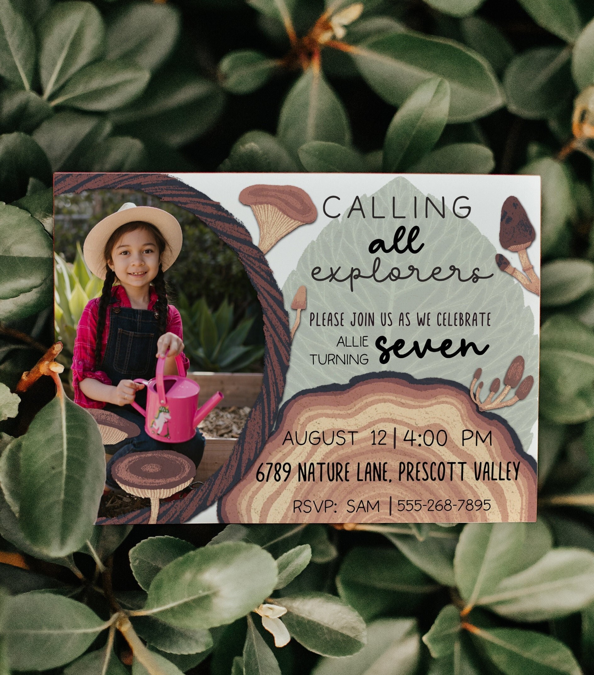 EDITABLE Outdoorsy Photo Birthday Party Invitation Nature Picture ...