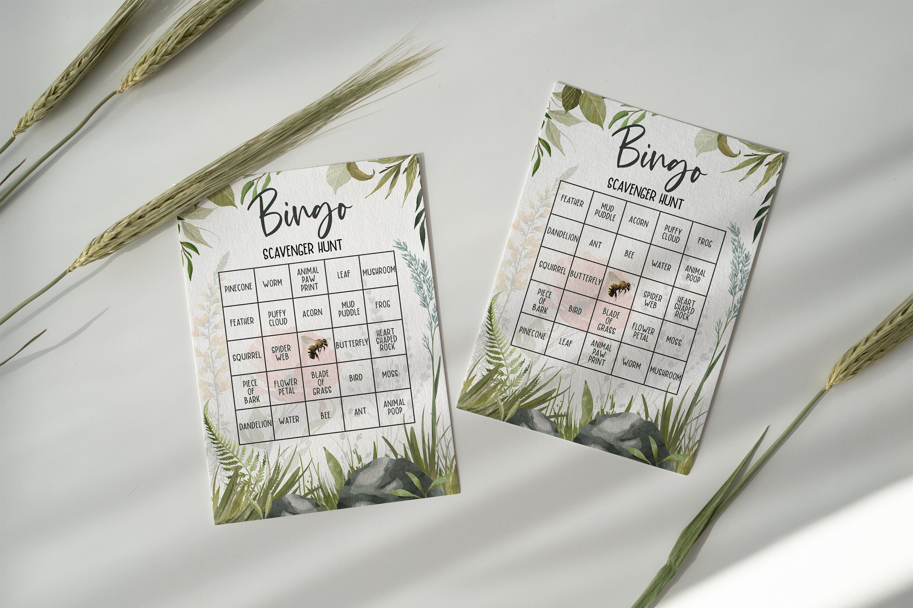 Wildflowers Scavenger Hunt Bingo Game | Birthday Party | Woodland ...