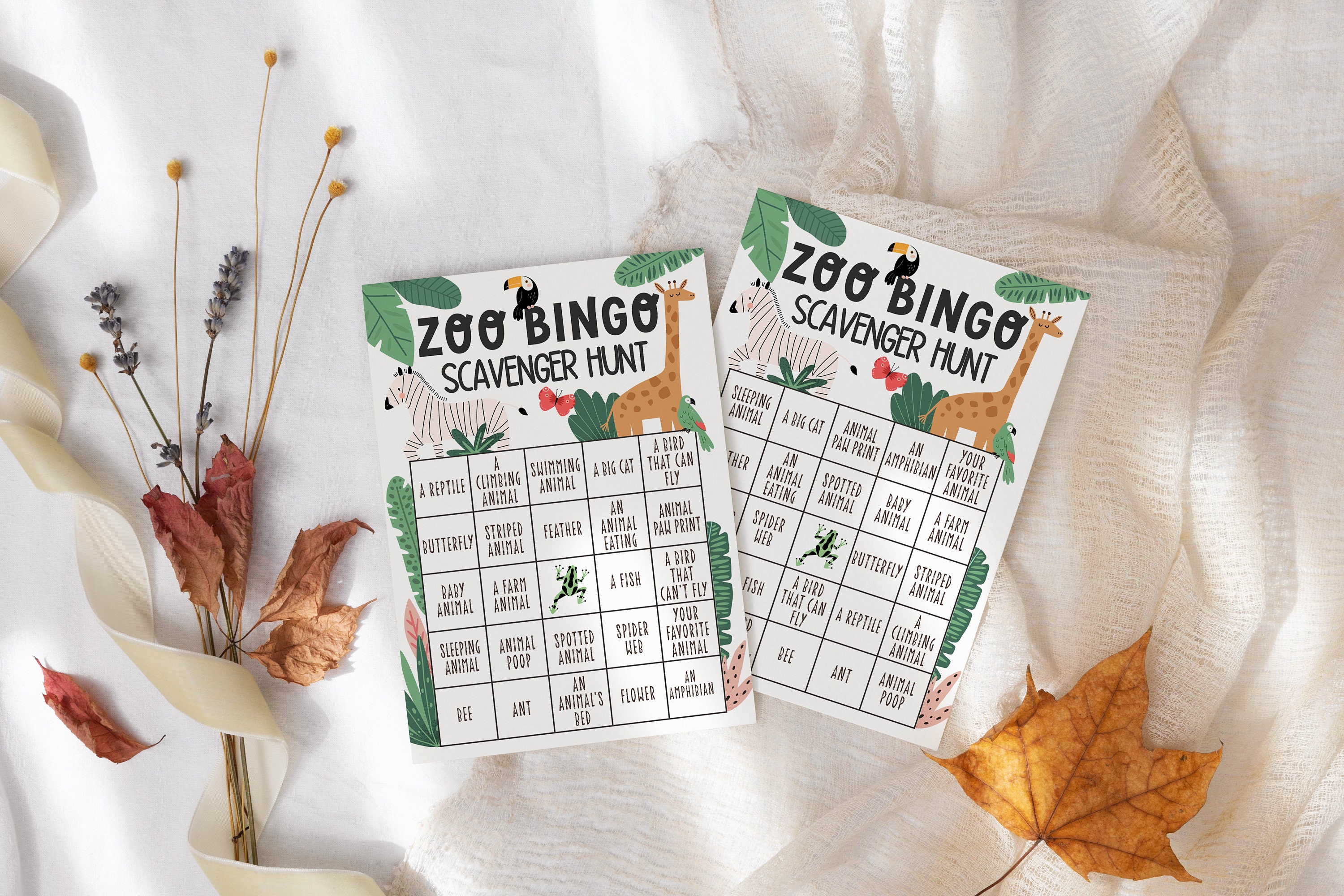 Zoo Scavenger Hunt Bingo Game | Tropical Animal Birthday Party | Tropic ...