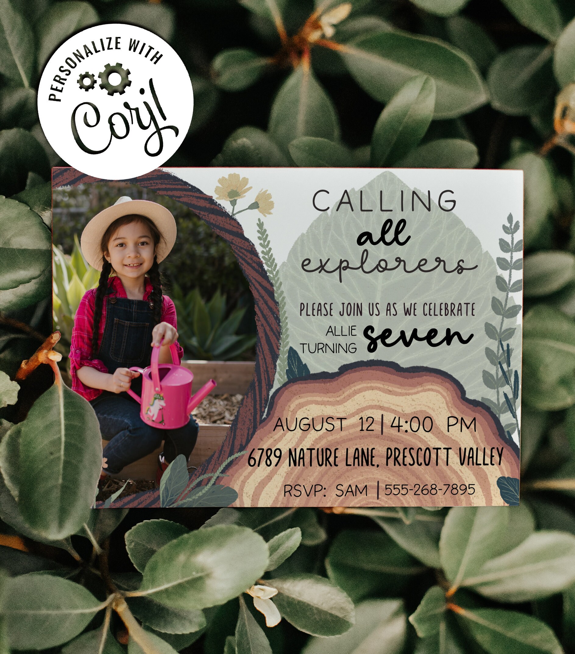 EDITABLE Outdoorsy Photo Birthday Party Invitation Nature Picture ...