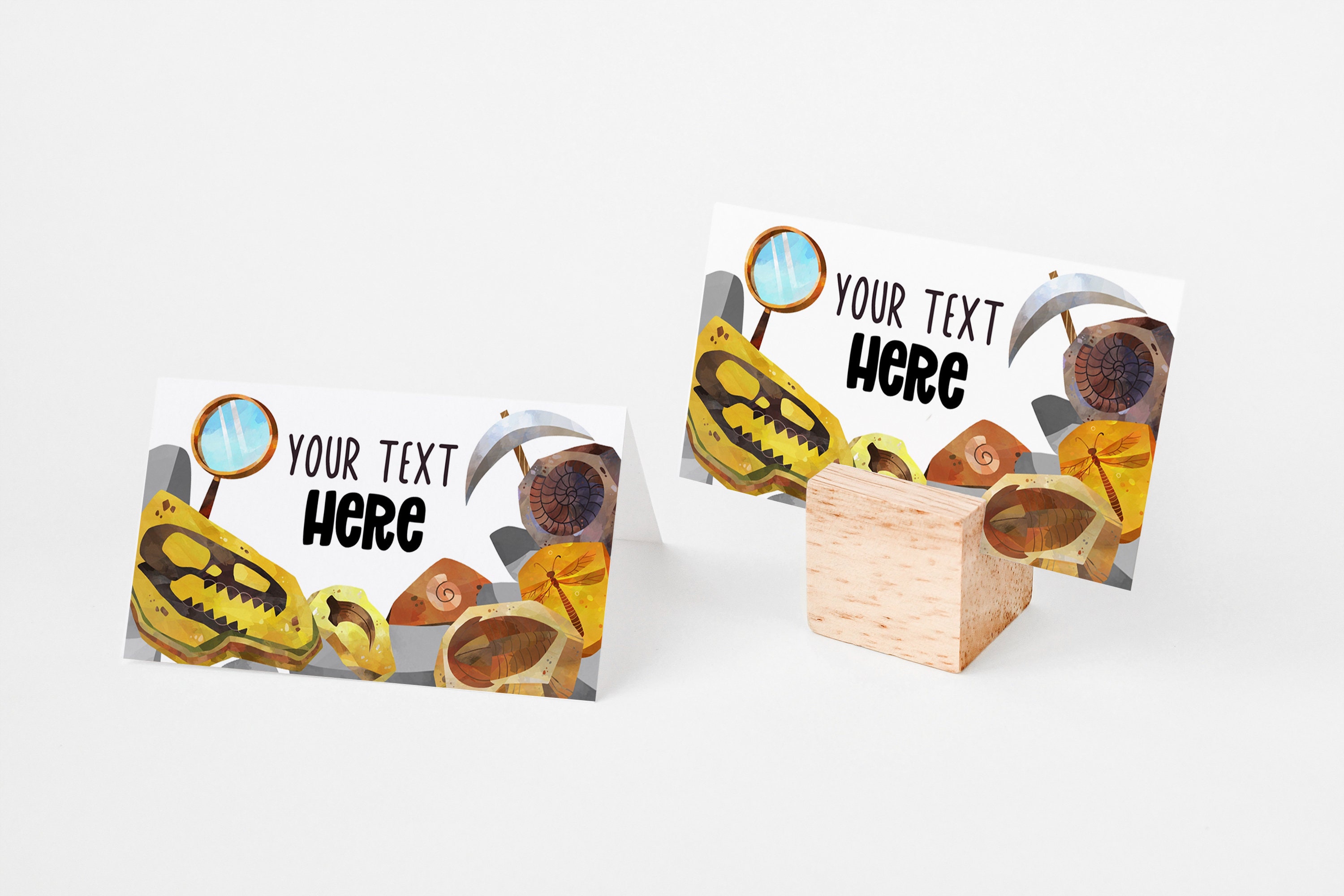 Editable Fossil Place Cards | Dinosaur Food Labels | Archeologist ...
