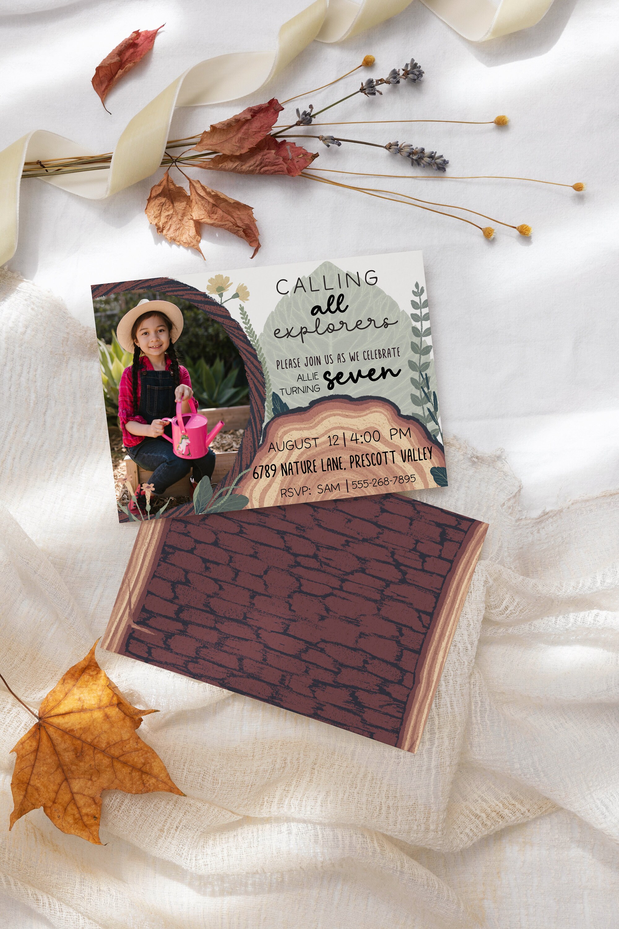 EDITABLE Outdoorsy Photo Birthday Party Invitation Nature Picture ...