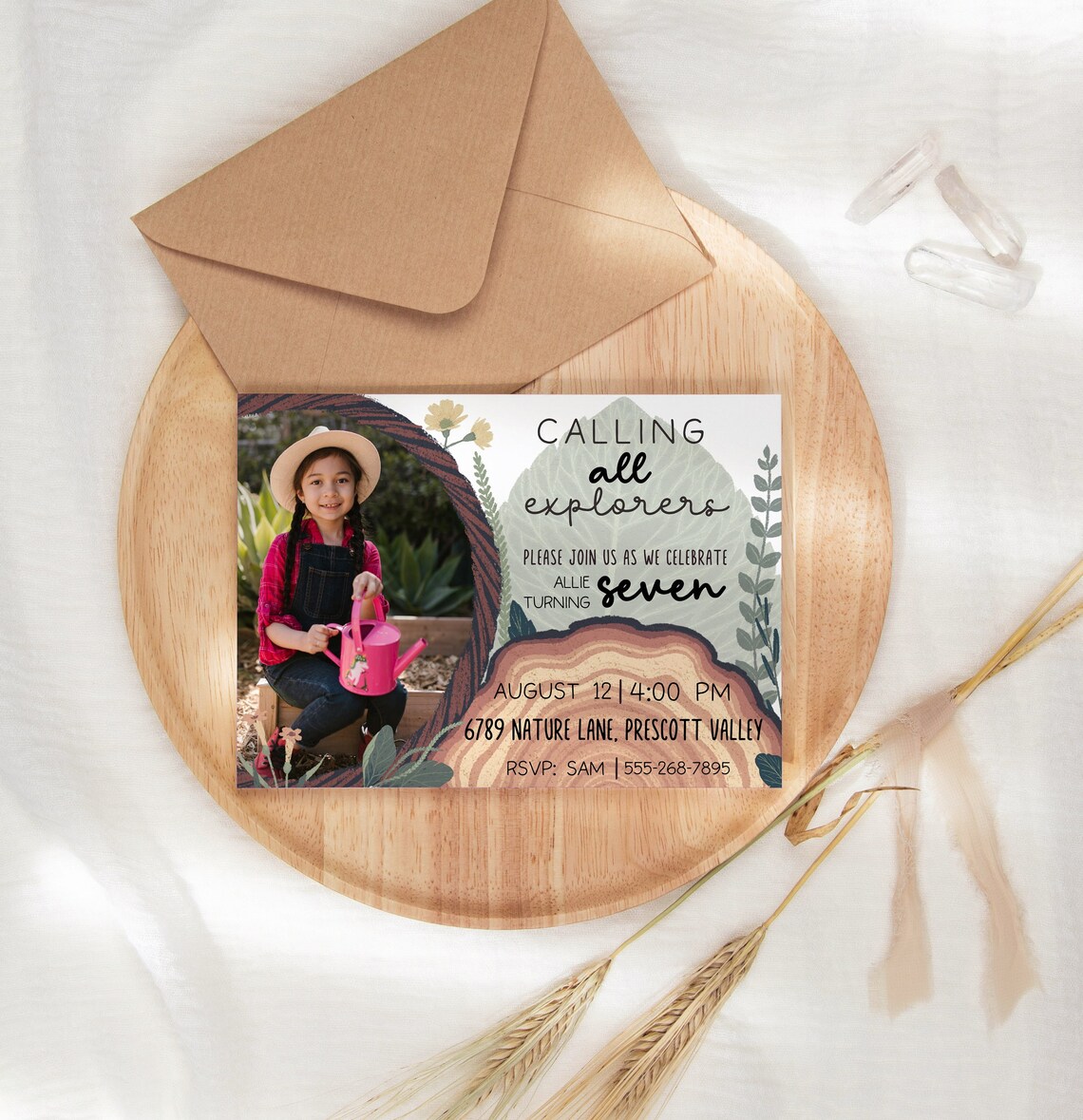 EDITABLE Outdoorsy Photo Birthday Party Invitation Nature Picture ...