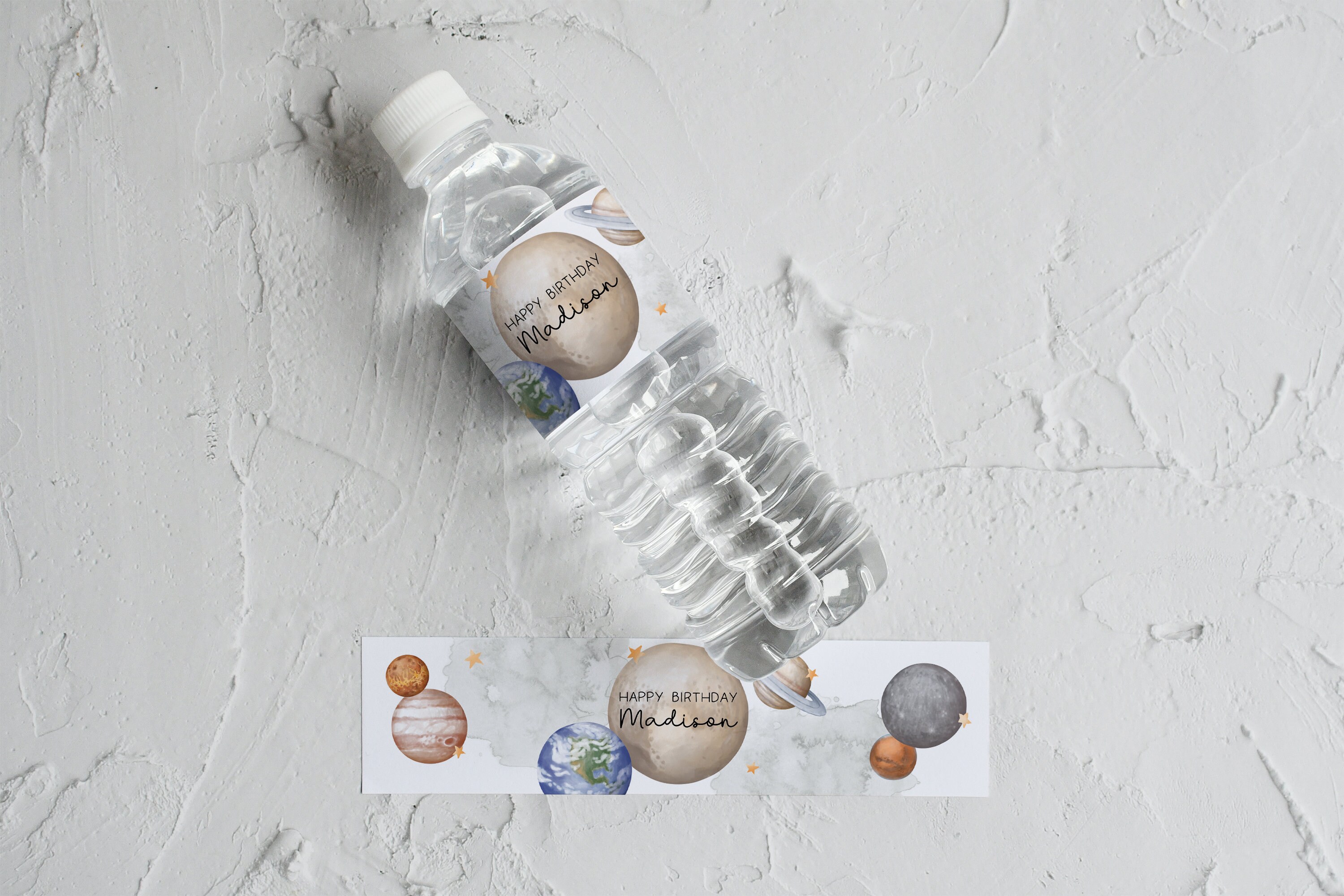 Editable Outer Space Water Bottle Labels Planets Birthday Decor ...