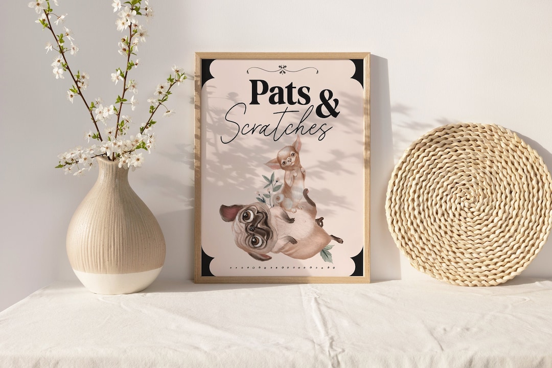 Dog Birthday Pats and Scatches Sign | Dog Party Sign | Dog Pawty ...