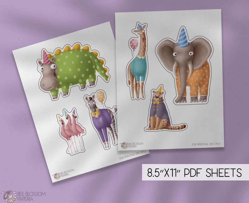 PRINTABLE Party Animal Dessert Toppers Zoo Cake Centerpieces - Etsy