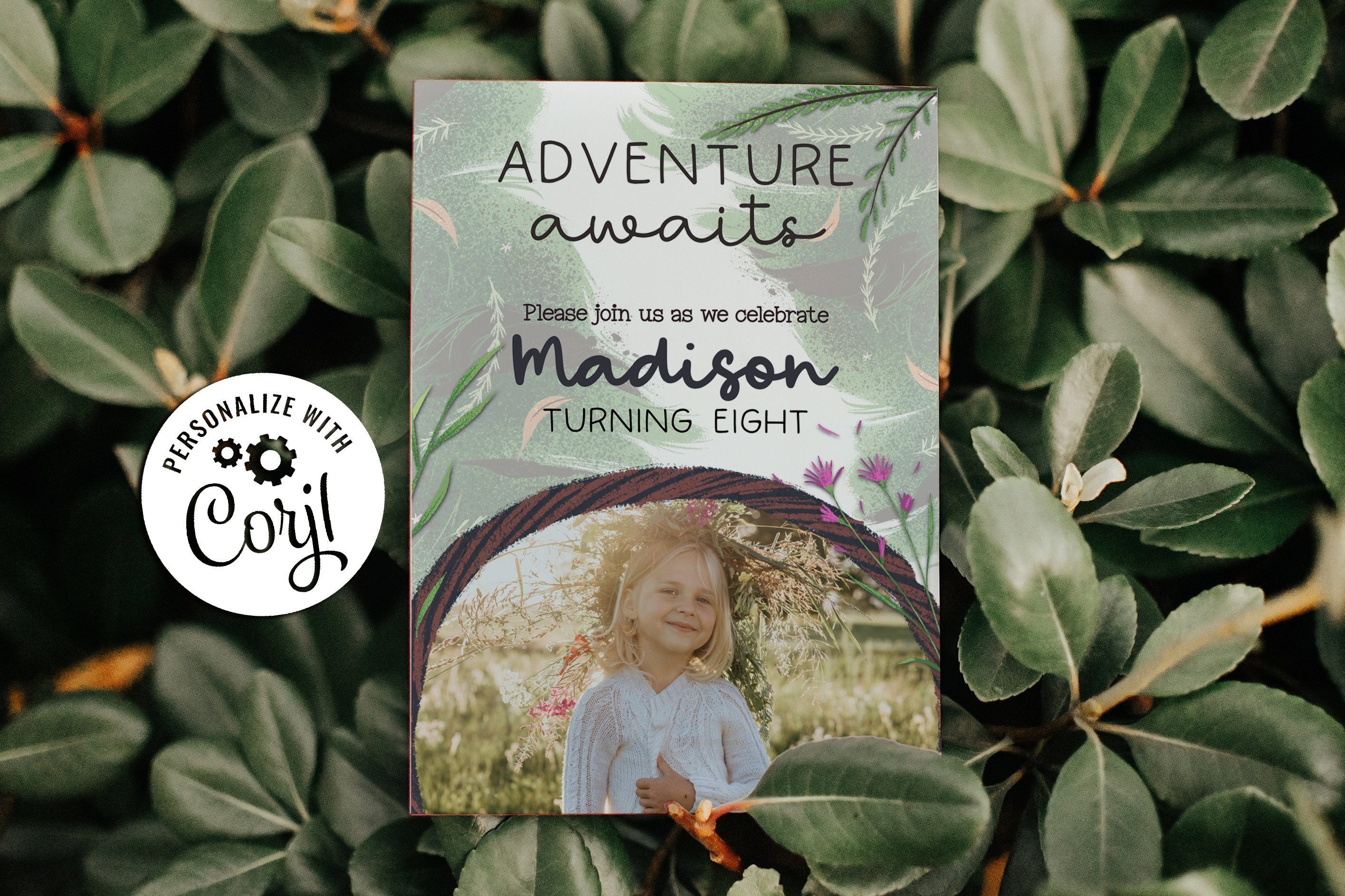 EDITABLE Woodland Photo Birthday Party Invitation Kids Nature Picture ...
