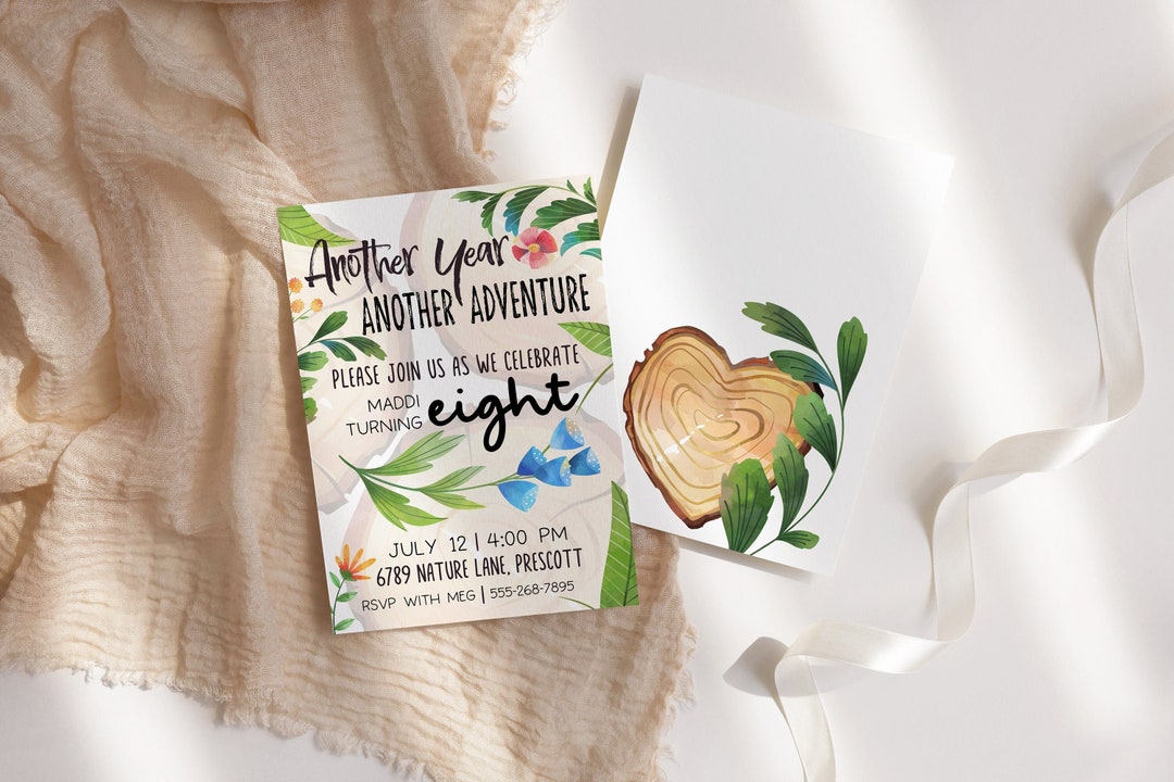 EDITABLE Floral Nature Birthday Party Invitation | Outdoorsy Birthday ...