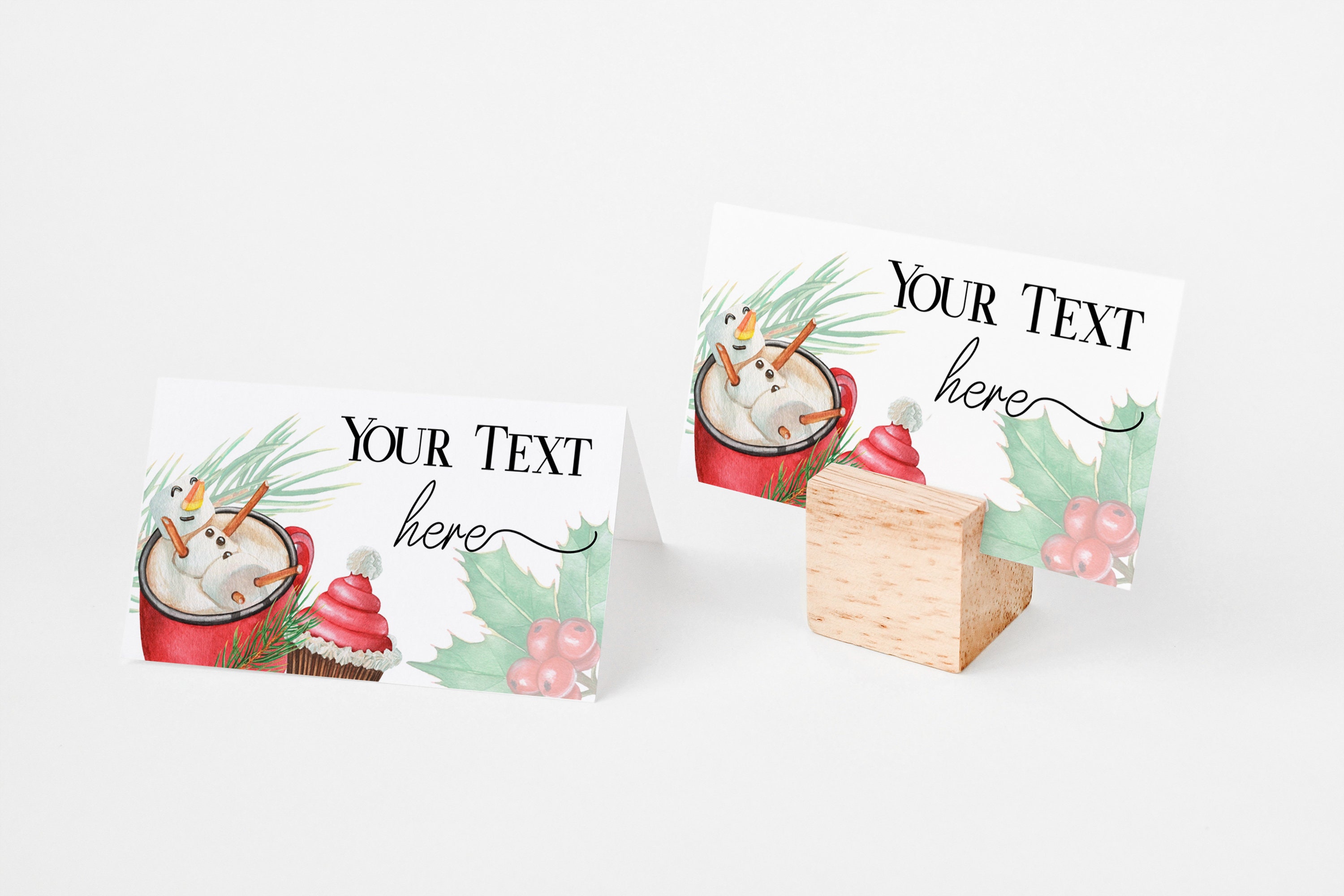 Editable Christmas Place Cards | Holiday Food Labels | Hot Cocoa ...