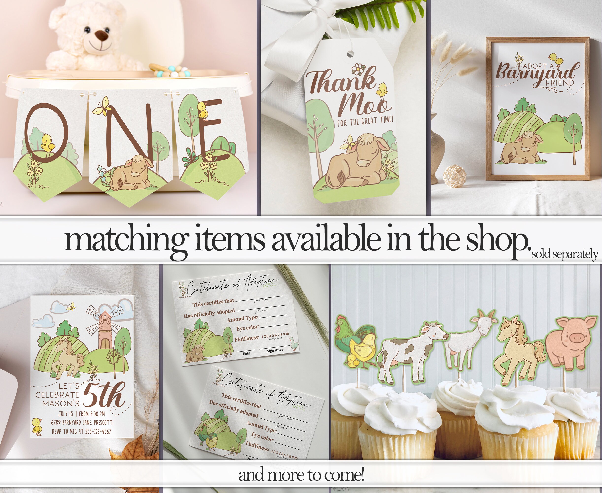 Adopt a Farm Animal Adoption Certificates & Sign Barnyard Birthday ...