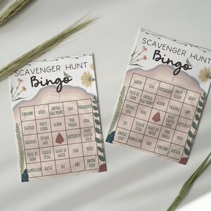 Nature Scavenger Hunt Bingo Game | Birthday Party | Woodsy Outdoorsy ...