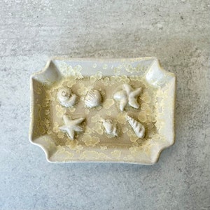 Seashell Ceramic Soap Dish, Handmade Soap Dish for Bathroom or Kitchen ...
