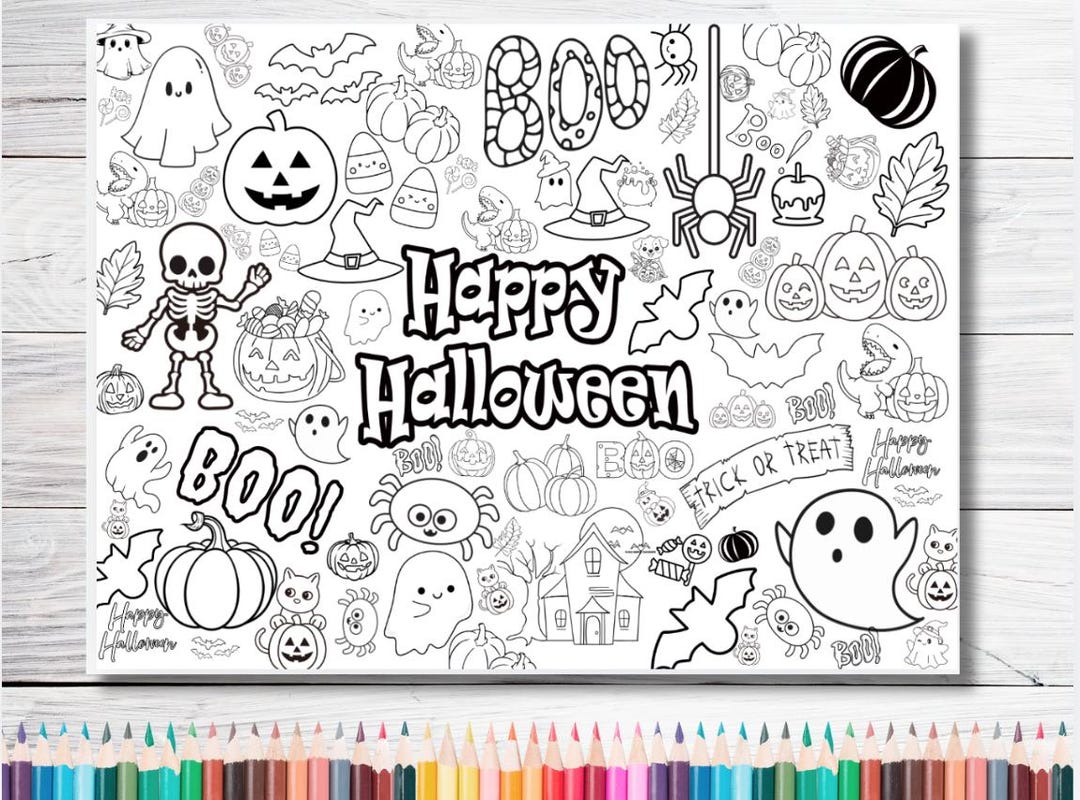 GIANT Coloring Poster | Digital Download | Halloween Theme | up to ...