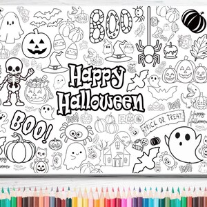 GIANT Coloring Poster | Digital Download | Halloween Theme | up to ...