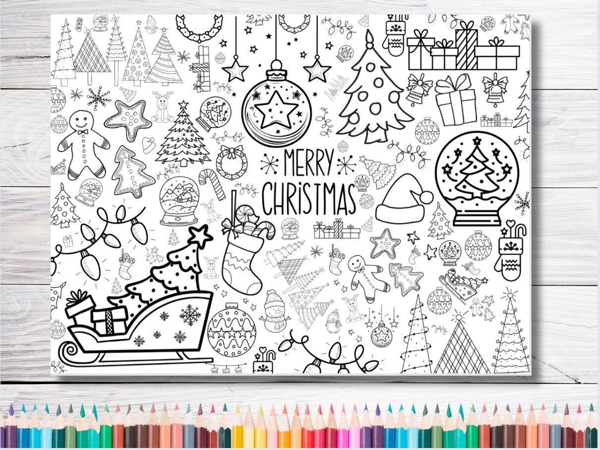 GIANT Coloring Poster | Digital Download | Merry Christmas | up to ...