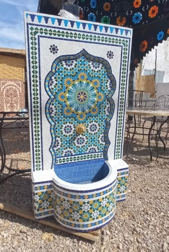 Moroccan Mosaic Fountain. Mosaic Fountain for Your Garden or - Etsy