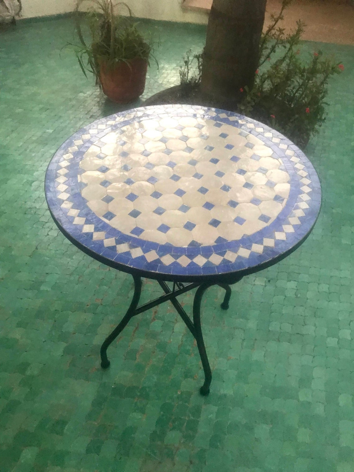 Amazing Moroccan Mosaic Table Outdoor Table Luxury Round - Etsy