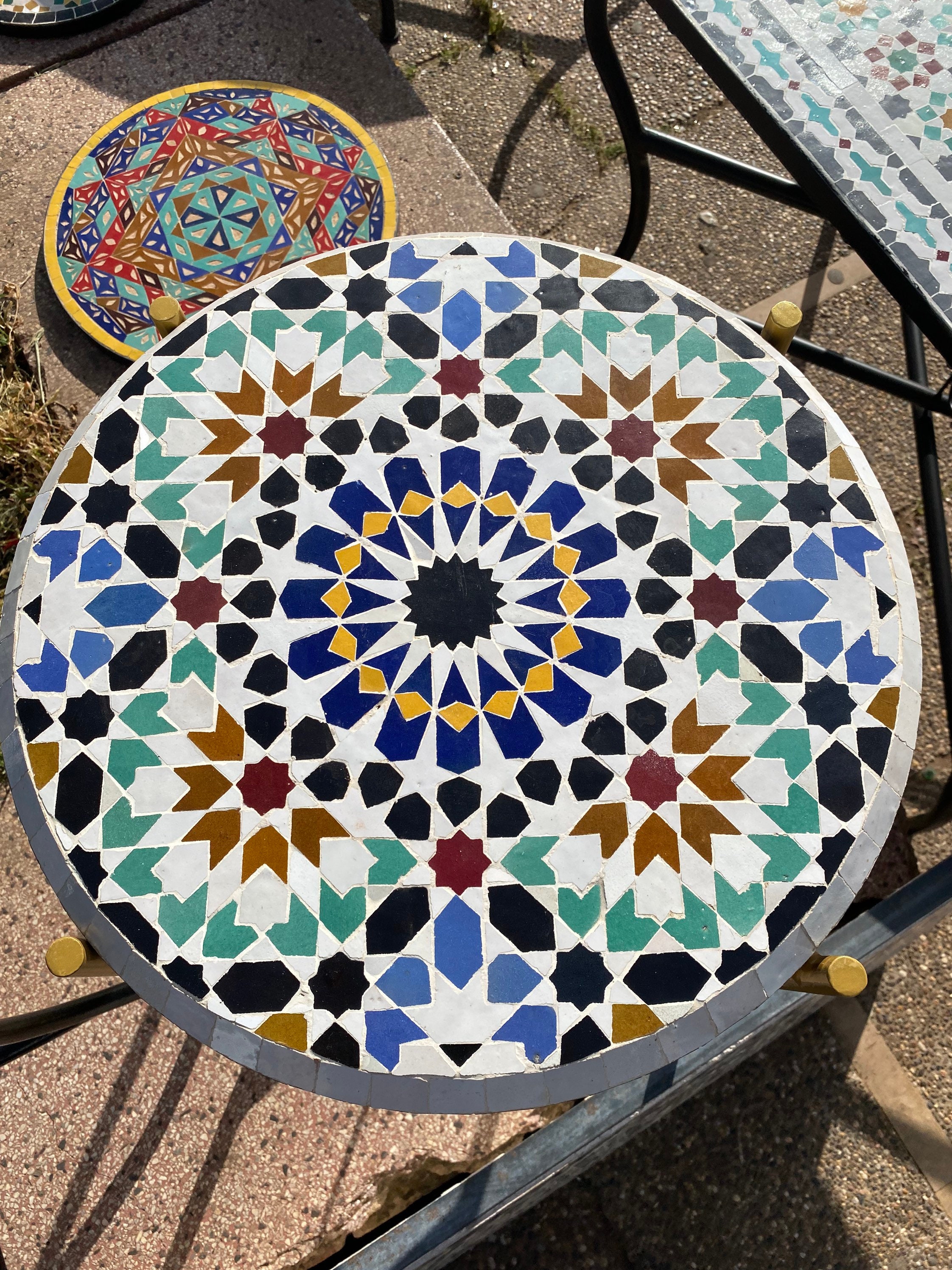 MOSAIC TILE TABLE Zellige Tile Table Moroccan Handcrafted - Etsy