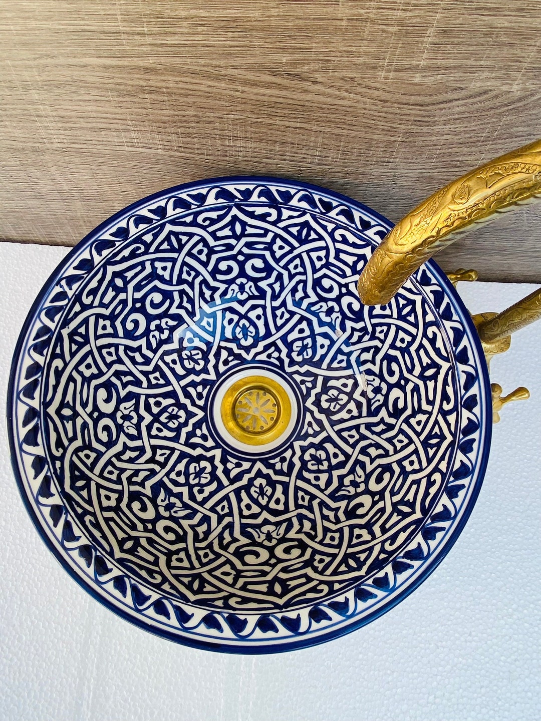 Blue Ceramic Sink,handmade Bathroom Vessel Sink,washbasin for Bathroom ...