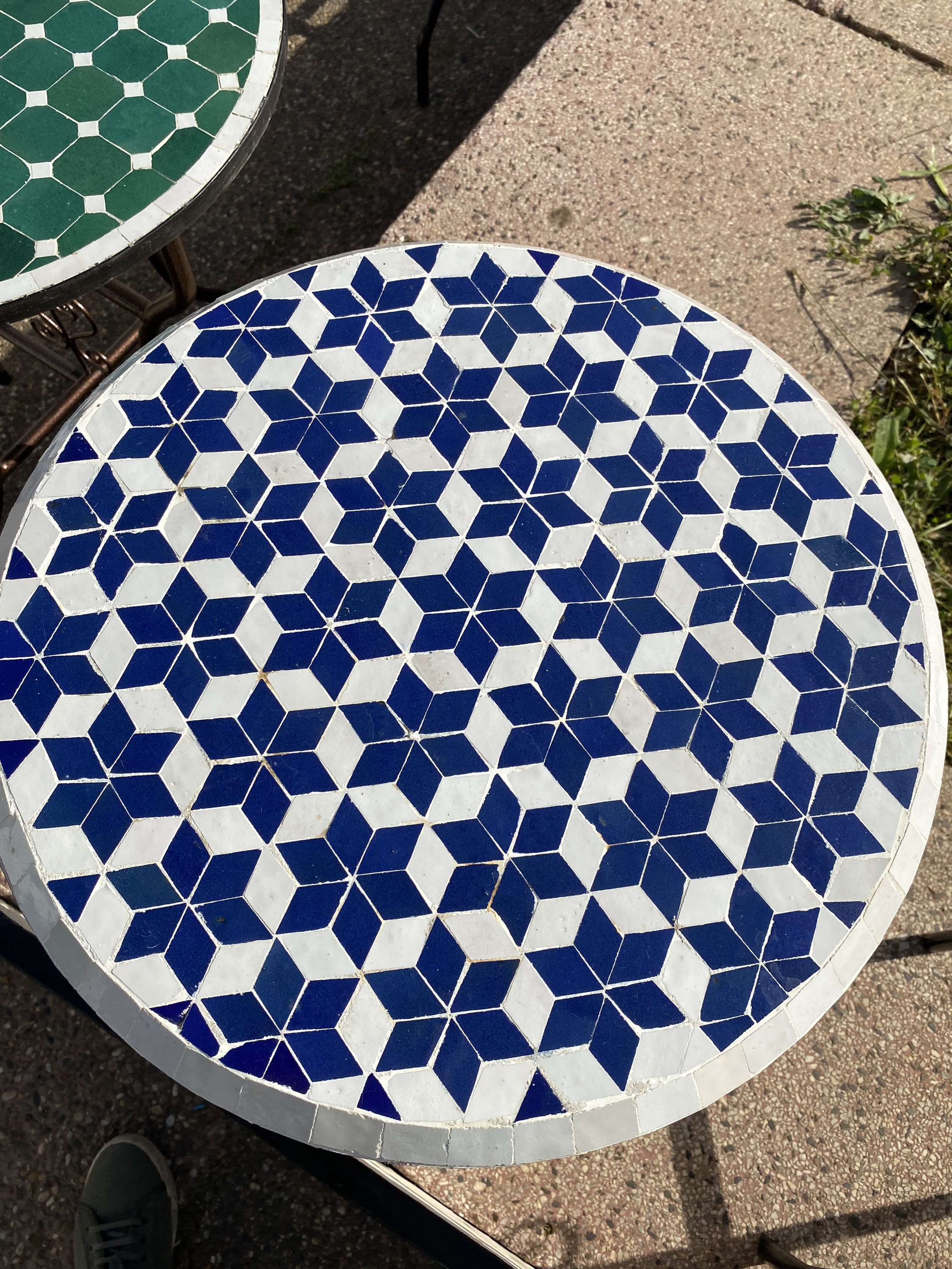 BLUE TILE TABLE Zellige Tile Table Moroccan Handcrafted Mid - Etsy