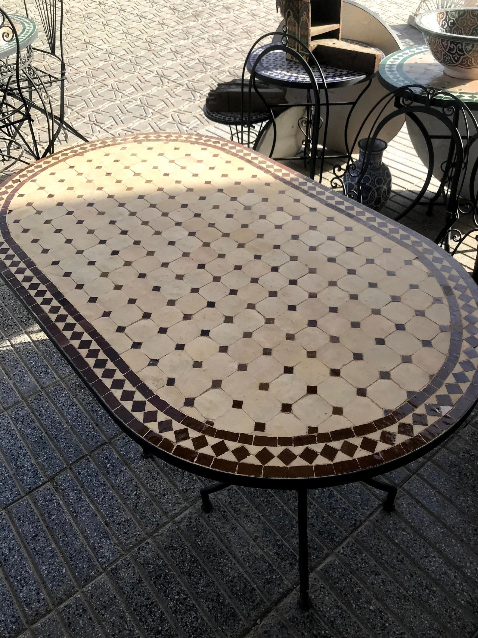 Amazing Moroccan Mosaic Table, Outdoor Table, Luxury Oval Table ...