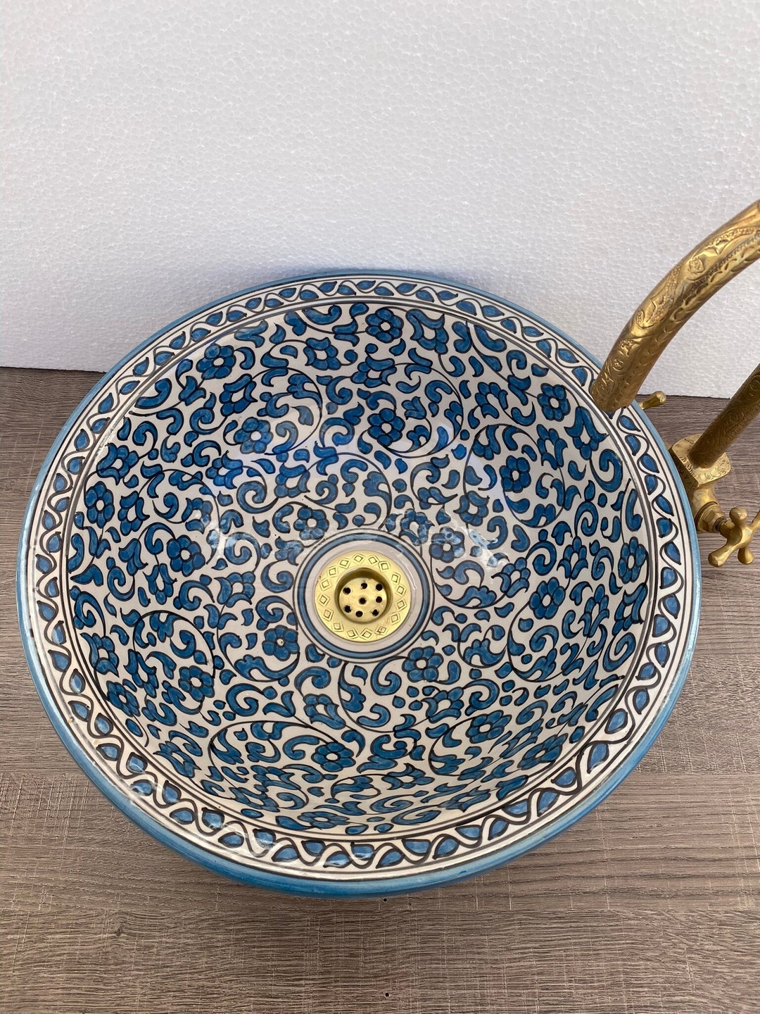 Blue Ceramic Sink,handmade Bathroom Vessel Sink,washbasin for Bathroom ...