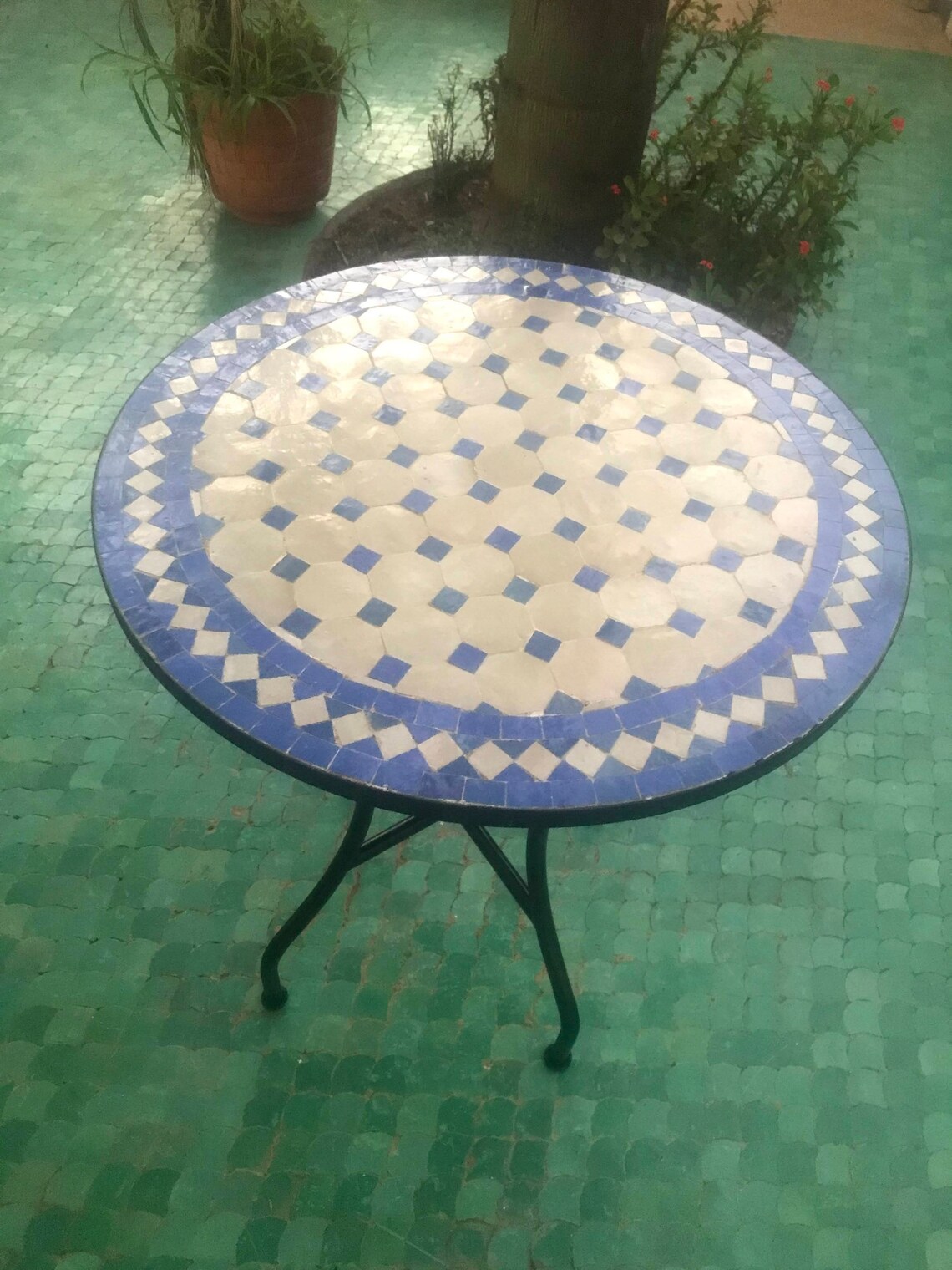 Amazing Moroccan Mosaic Table Outdoor Table Luxury Round - Etsy
