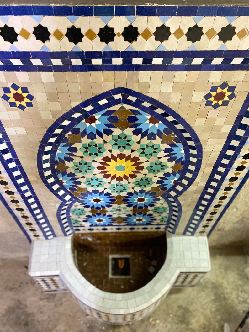 Moroccan Mosaic Fountain.mosaic Tile Fountain Indoor Water - Etsy