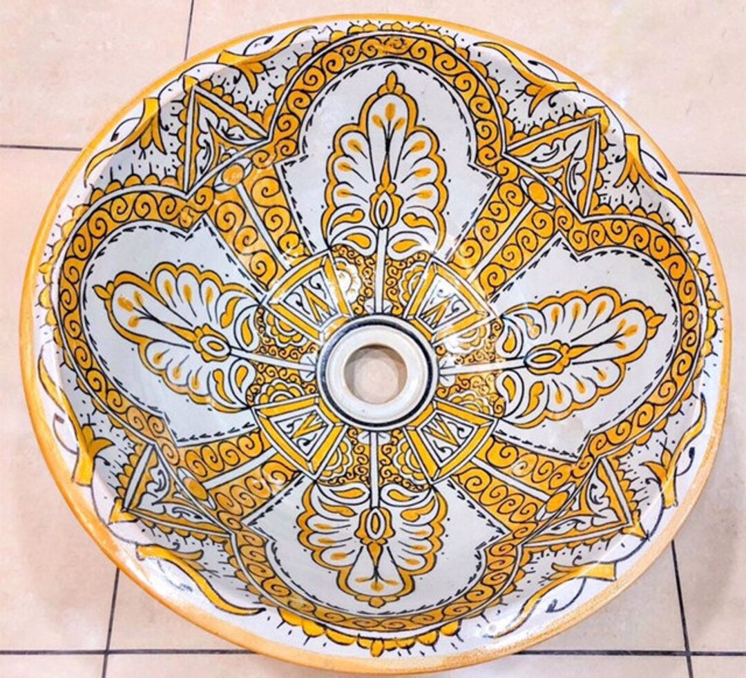 Moroccan Sink. Handmade. Moroccan Ceramic Sink Handmade. Moroccan Hand ...