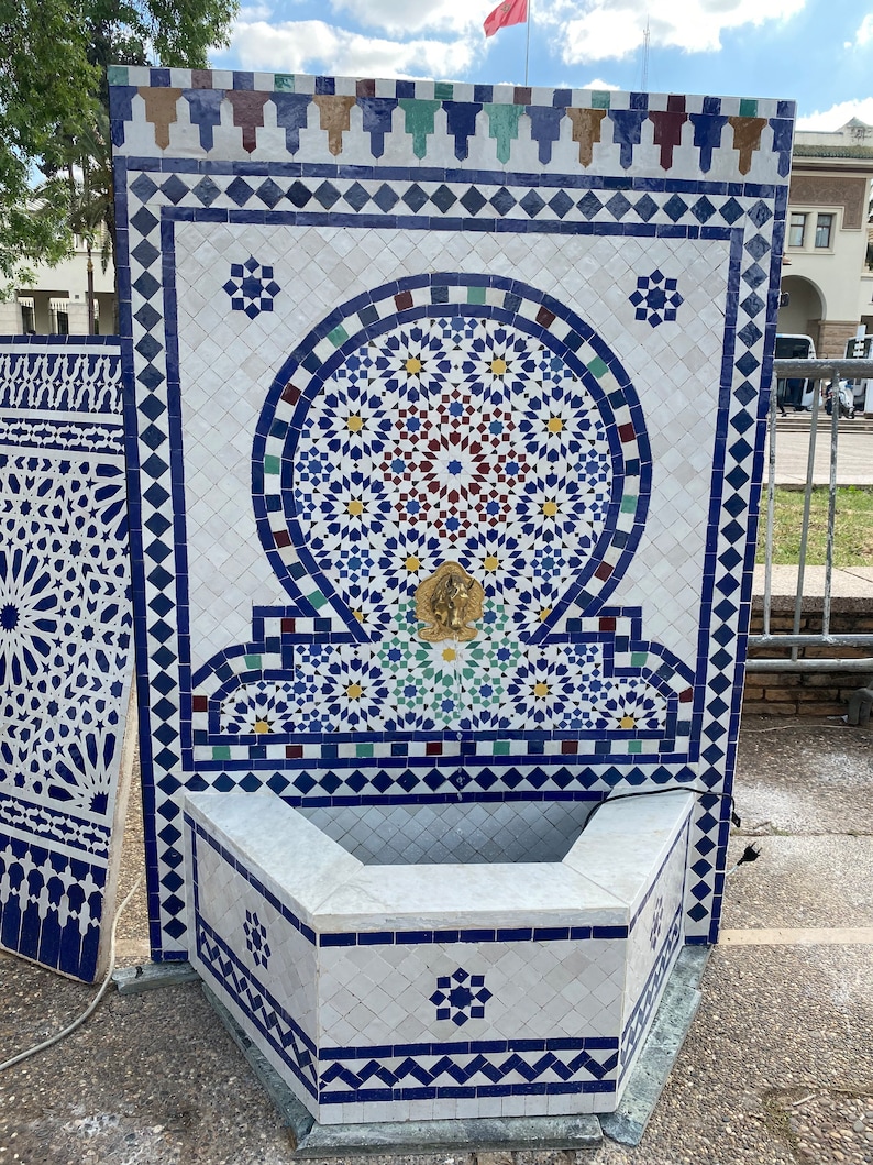 Moroccan Mosaic Fountain.mosaic Tile Fountain Indoor Water - Etsy