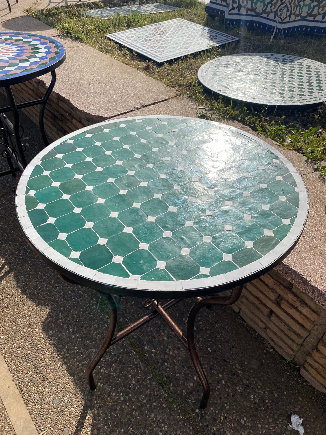 MOSAIC TILE TABLE Zellige Tile Table Moroccan Handcrafted - Etsy