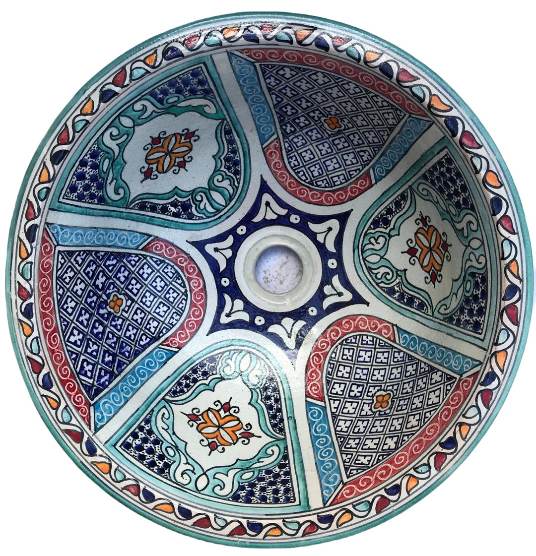 Handmade Moroccan Ceramic Sink. Hand-painted Moroccan Basin. Moroccan ...