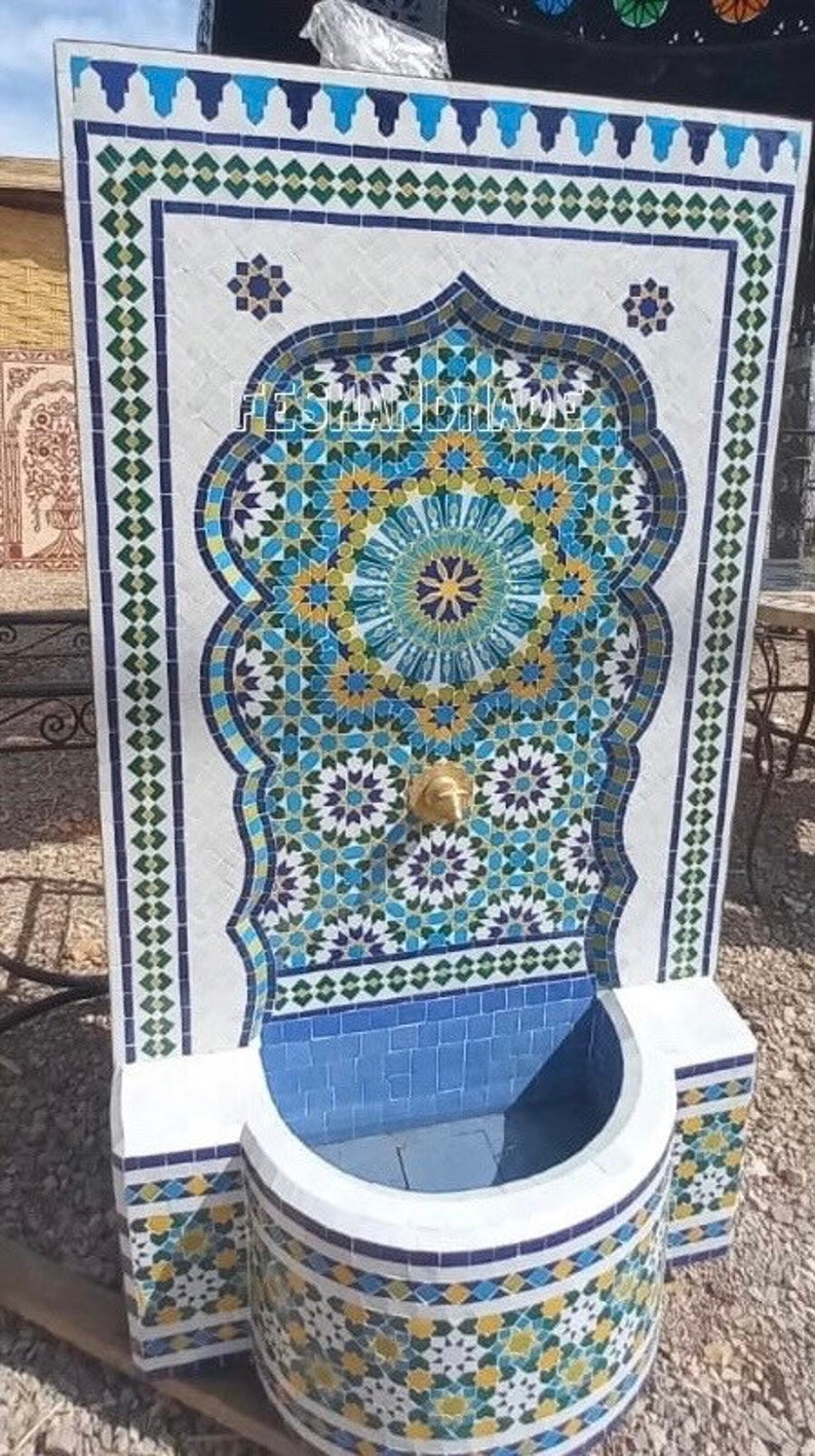 Moroccan Mosaic Fountain. Mosaic Fountain for Your Garden or - Etsy
