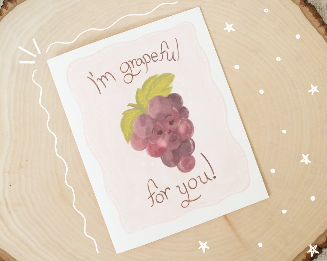 Grape Thank You Card | Gratitude Cards | Valentines Cards | Couples ...