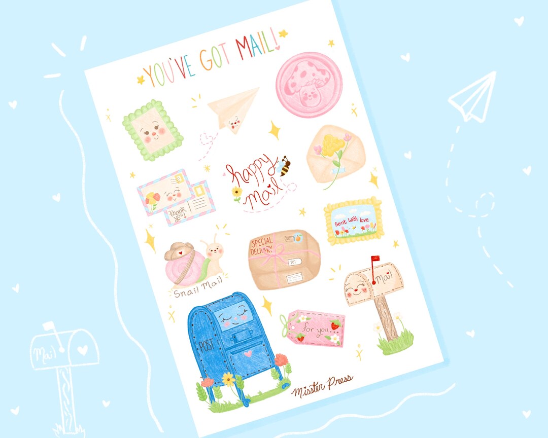 Happy Mail Sticker Sheet / Cute Stickers / Bullet Journal Stickers ...