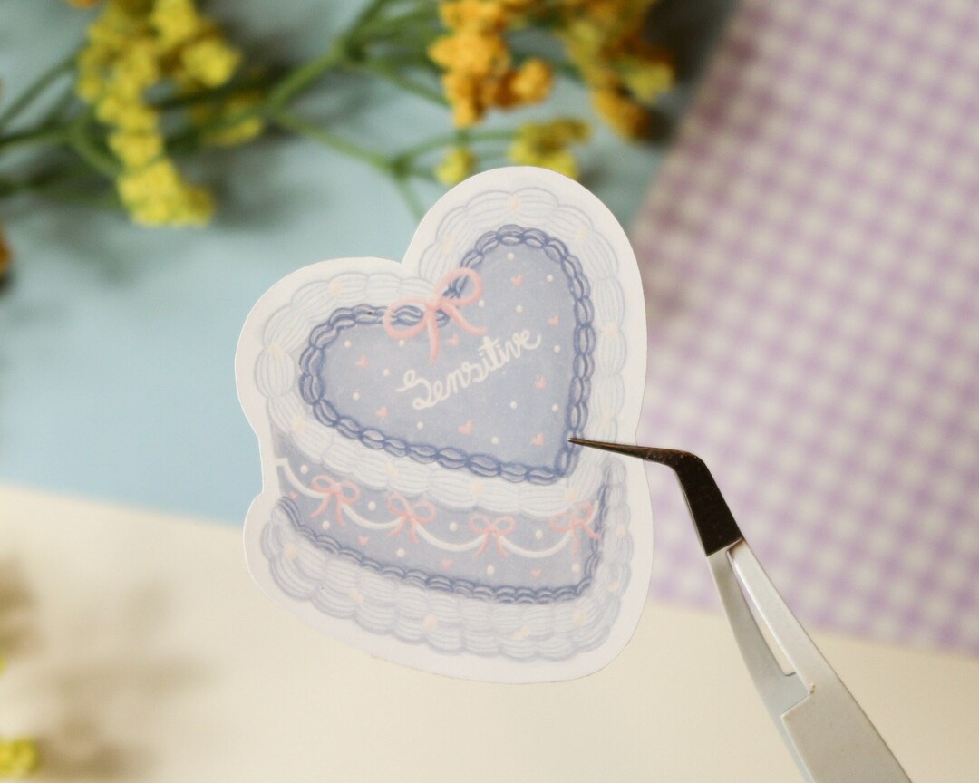 Heart Cake Sticker / Sensitive Sticker / Cake Sticker / Aesthetic Cake ...